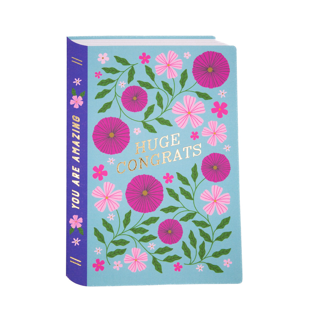 Floral book congratulations card – Paper and Word