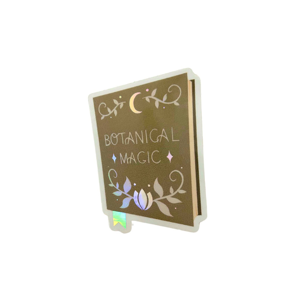 Botanical magic holographic book sticker – Paper and Word