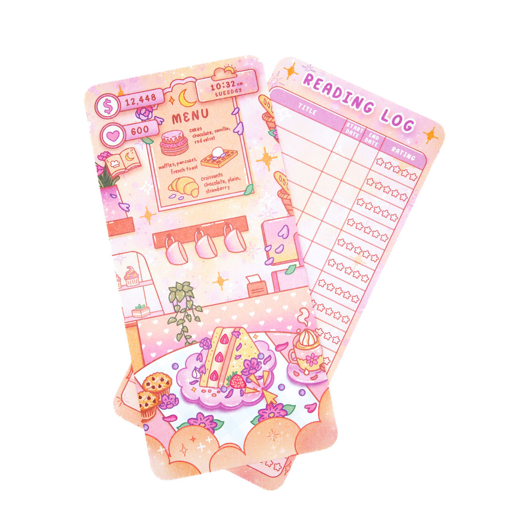 Cafe quest reading log bookmark – Paper and Word