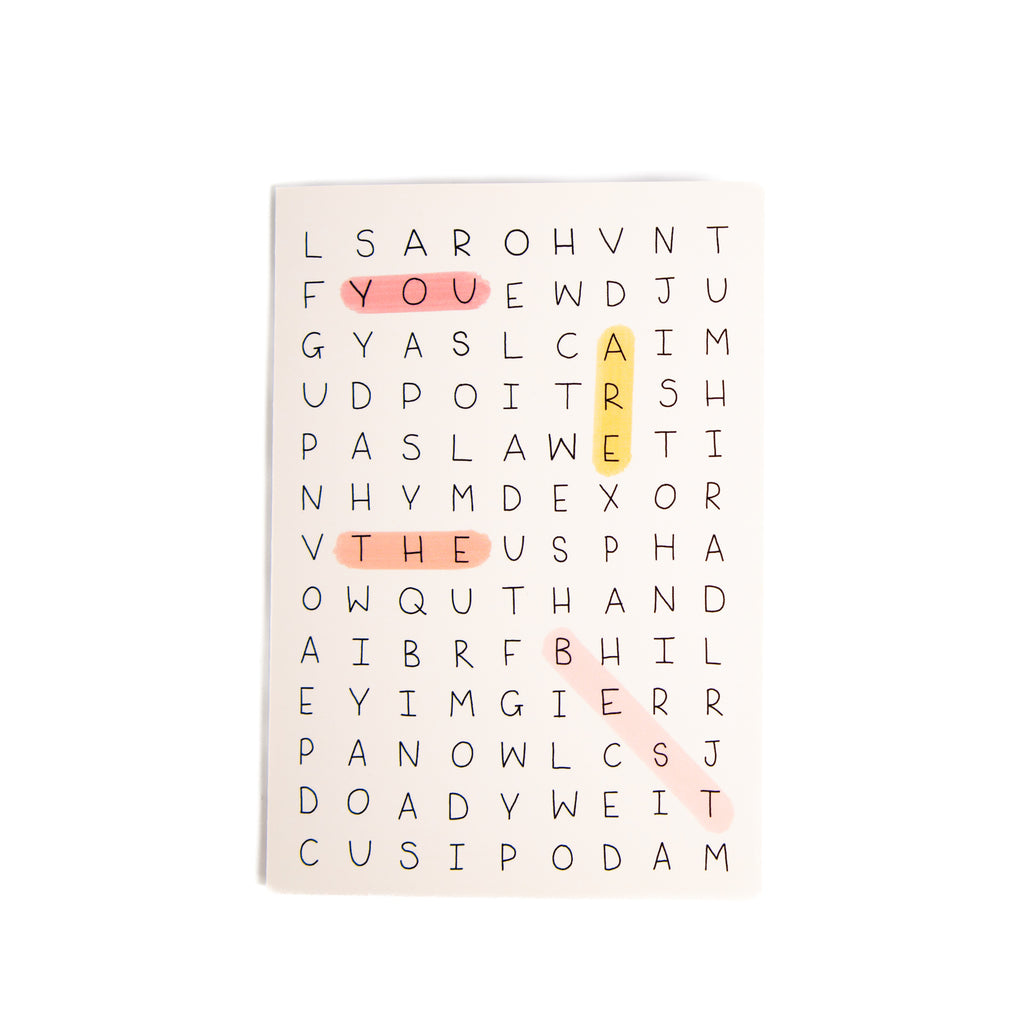 Wordsearch card – Paper and Word